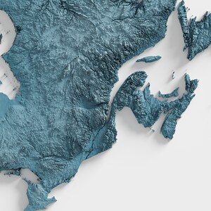 Canada - Shaded Relief Map - Natural Topography - Etsy