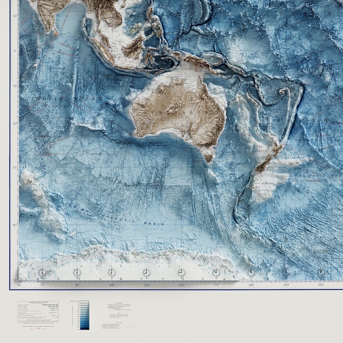 Vintage World Topographic Map c.1961 Vintage Map Shaded - Etsy