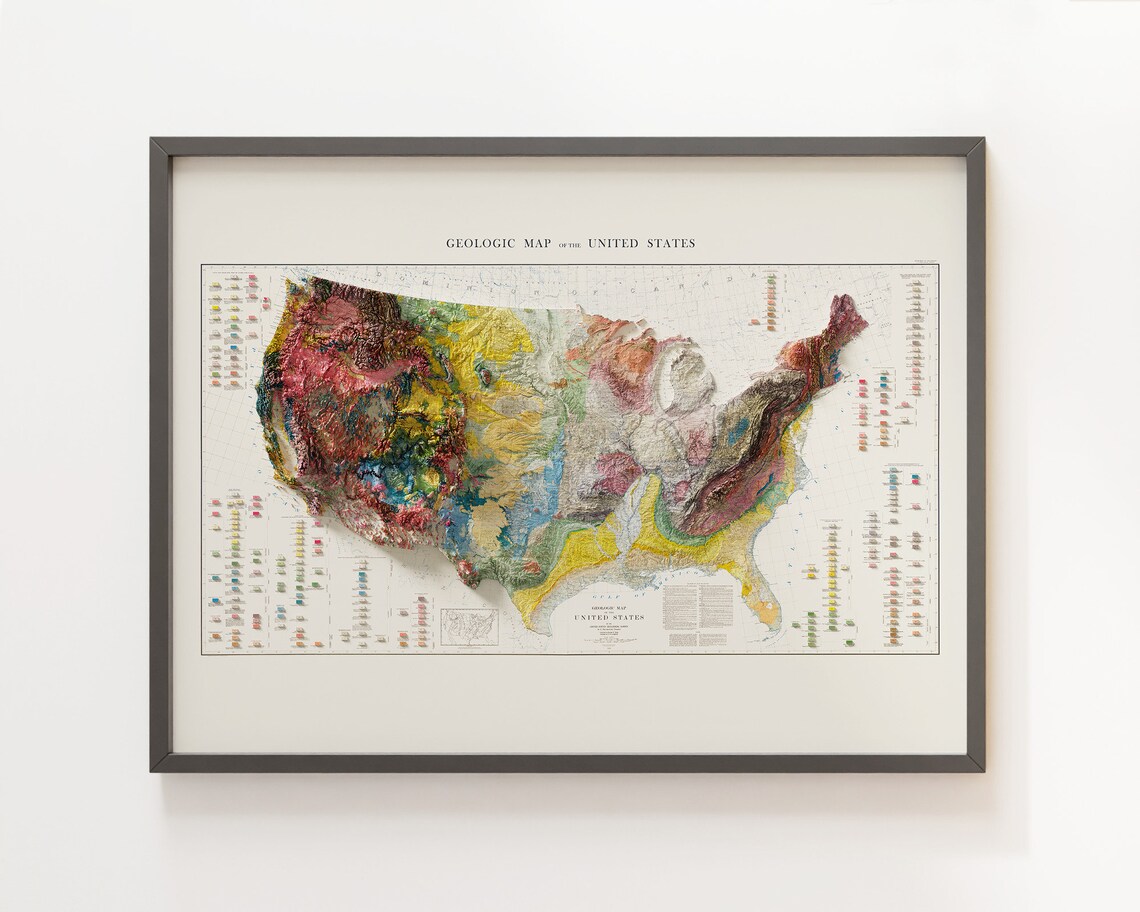Geological Map of the United States c.1932 Vintage Geology - Etsy