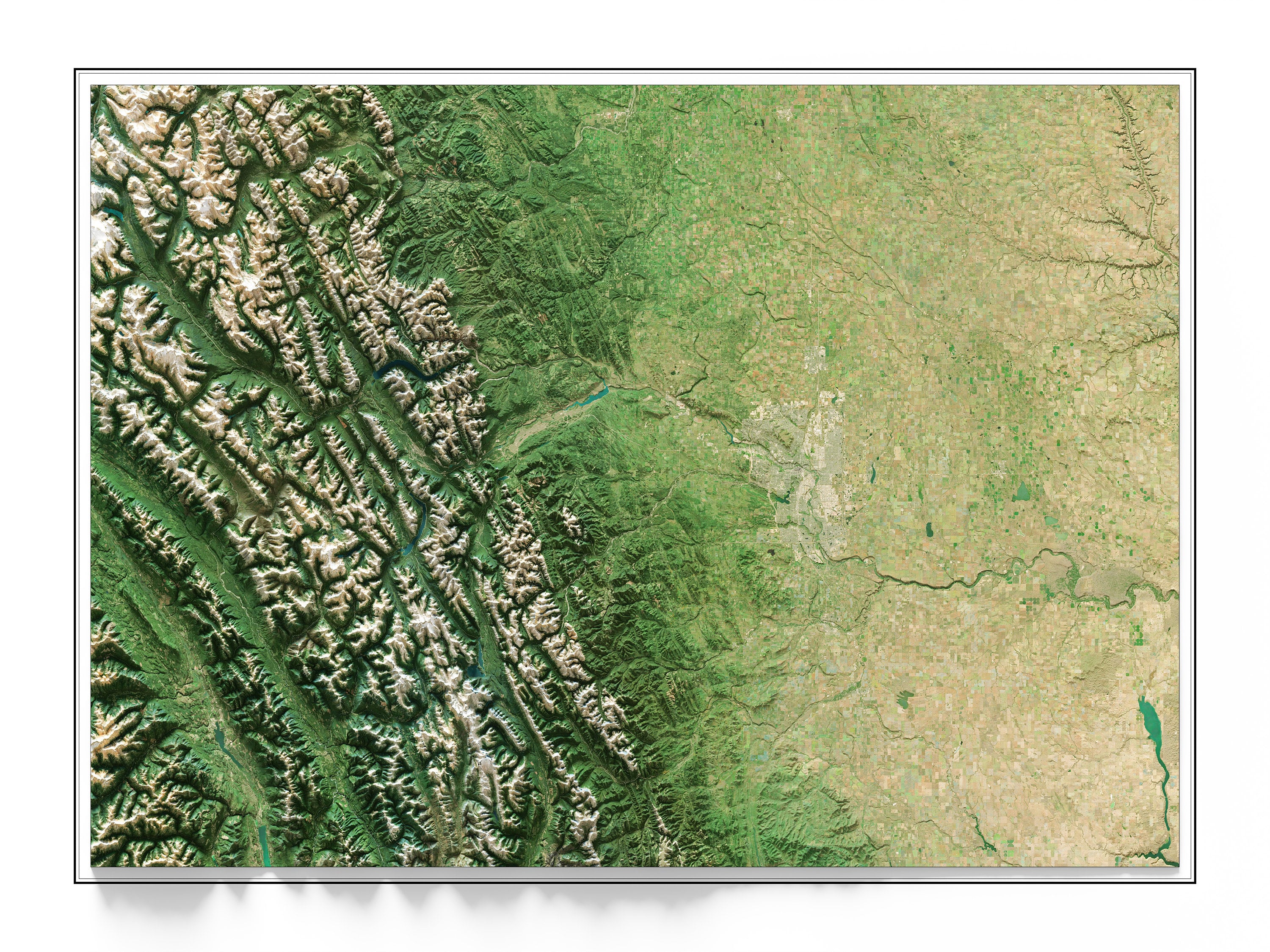 Calgary Alberta Shaded Relief Map Imagery - Etsy