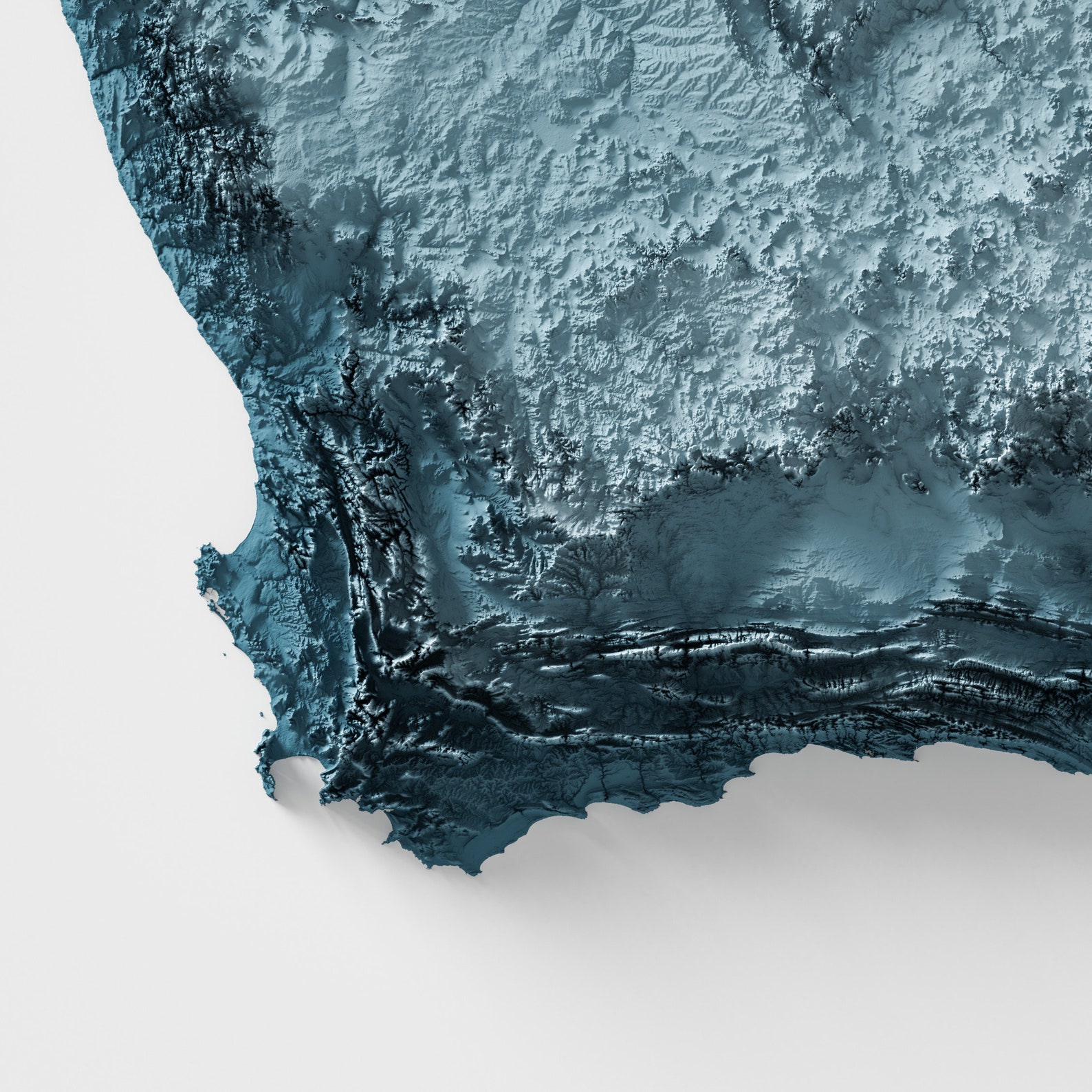 South Africa Shaded Relief Map Natural Topography | Etsy