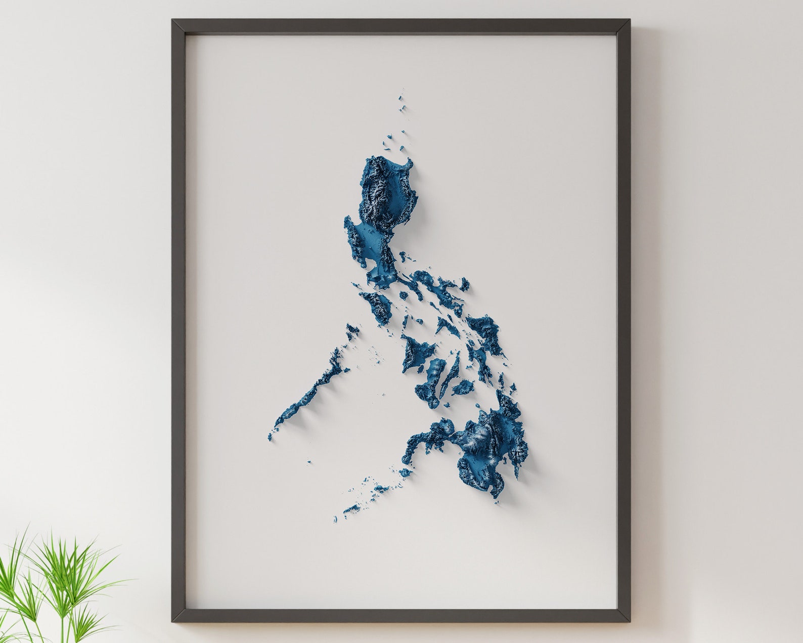 The Philippines Shaded Relief Map Natural Topography - Etsy