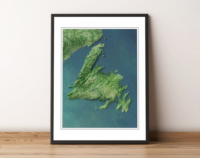 Newfoundland Relief Map | Printable Decor - Etsy Canada