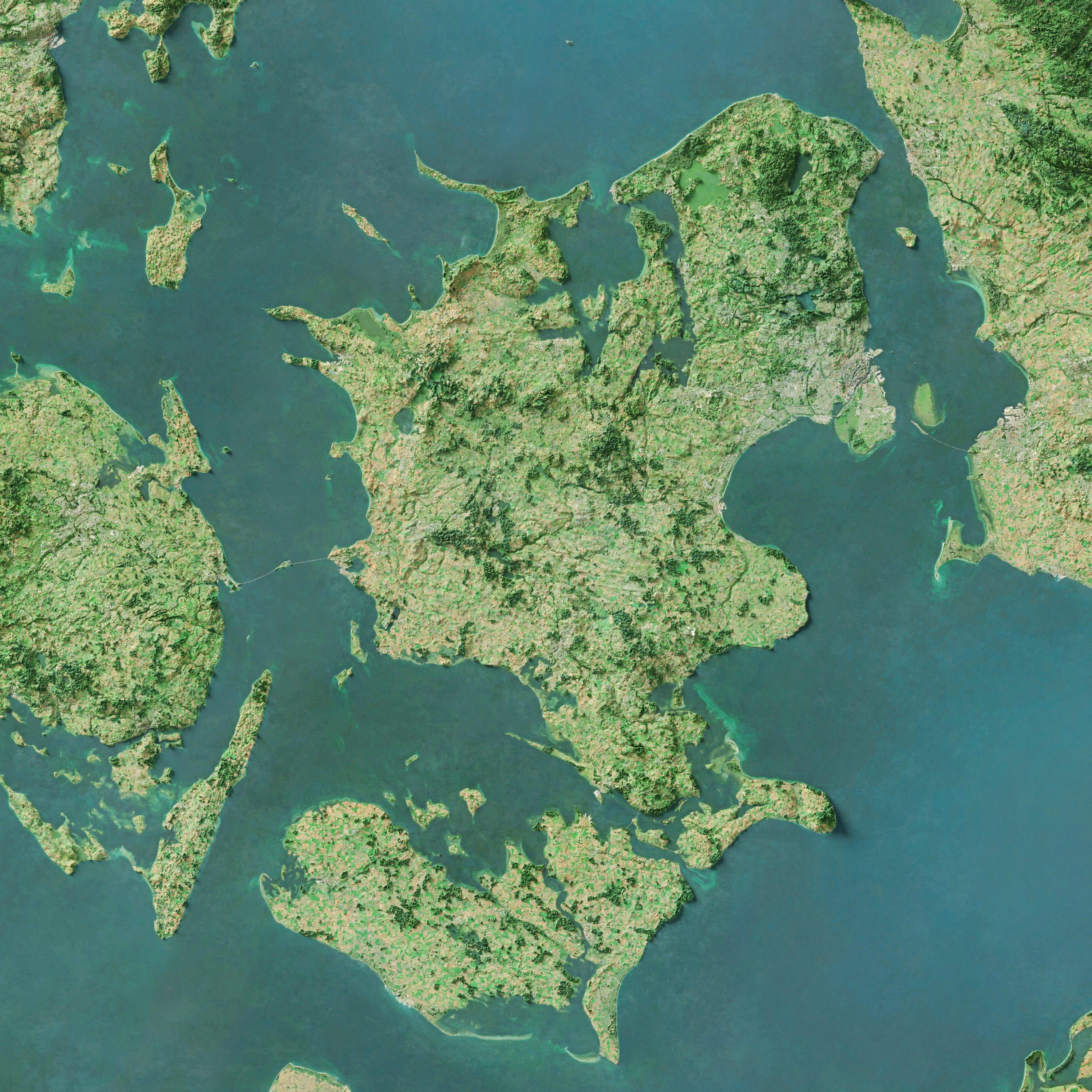 Denmark Shaded Relief Map Imagery - Etsy