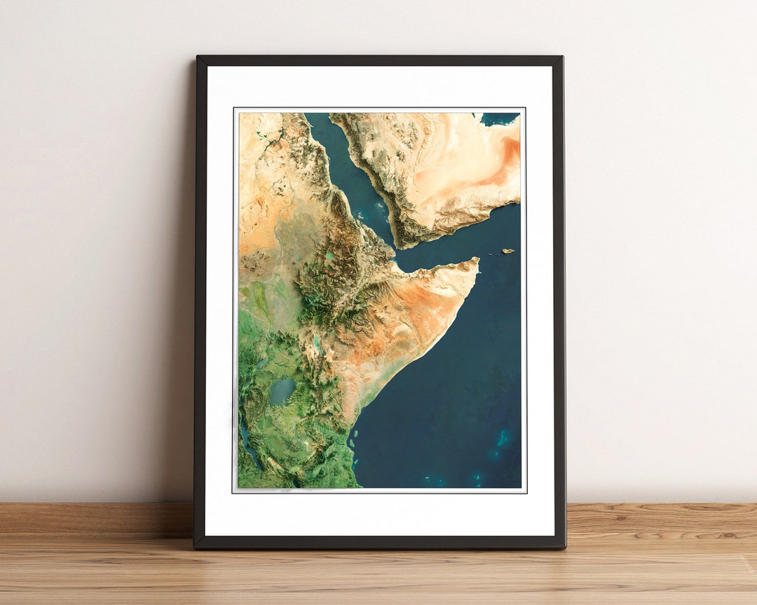 The Horn of Africa, Somali Peninsula - Shaded Relief Map - Imagery - Etsy