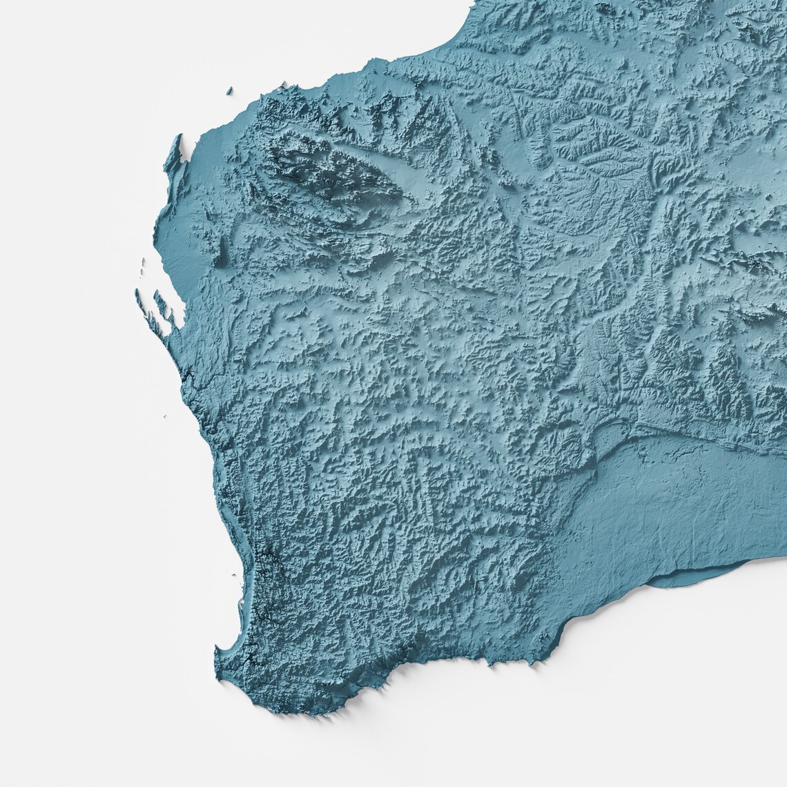Australia - Shaded Relief Map - Natural Topography - Etsy