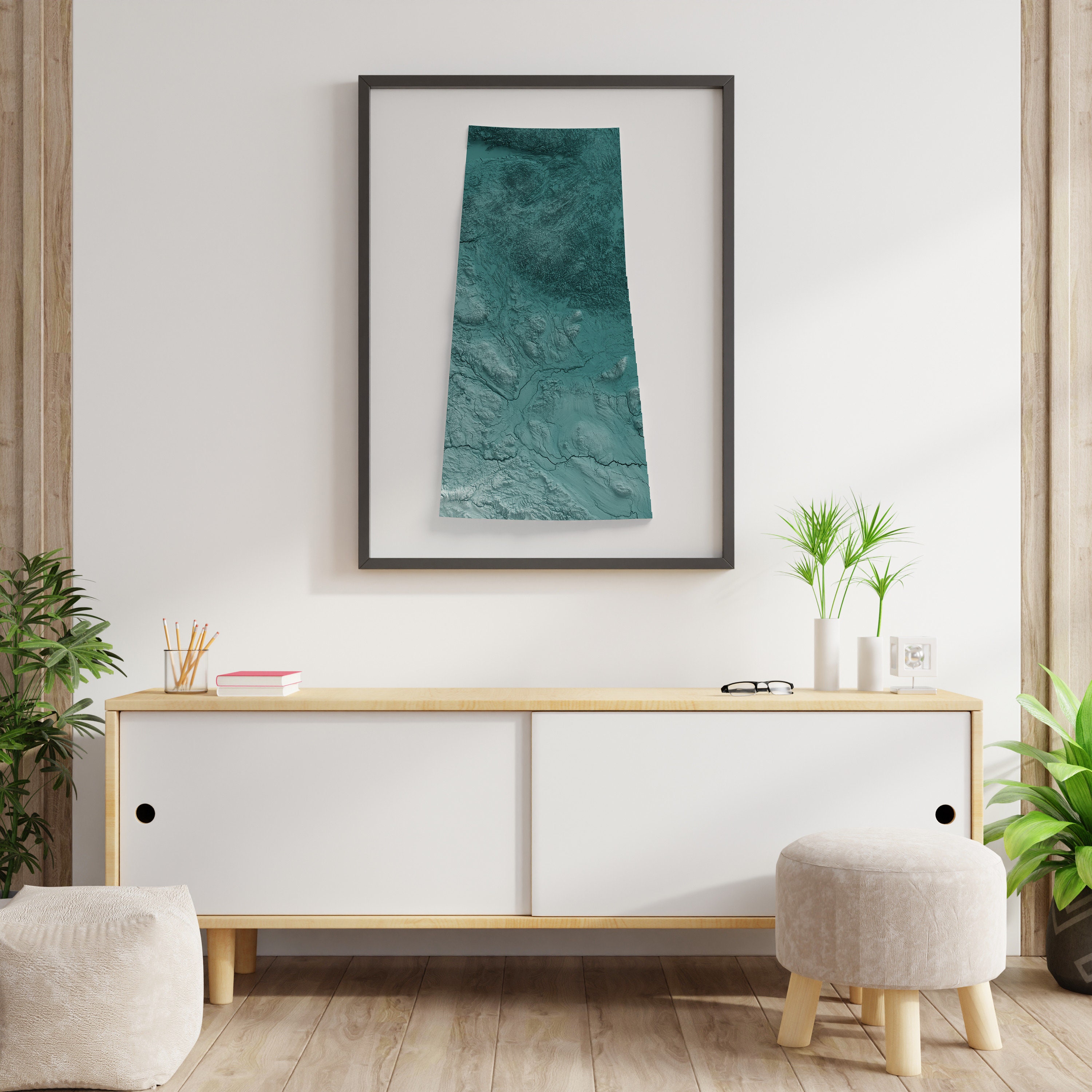 Saskatchewan Shaded Relief Map Natural Topography - Etsy