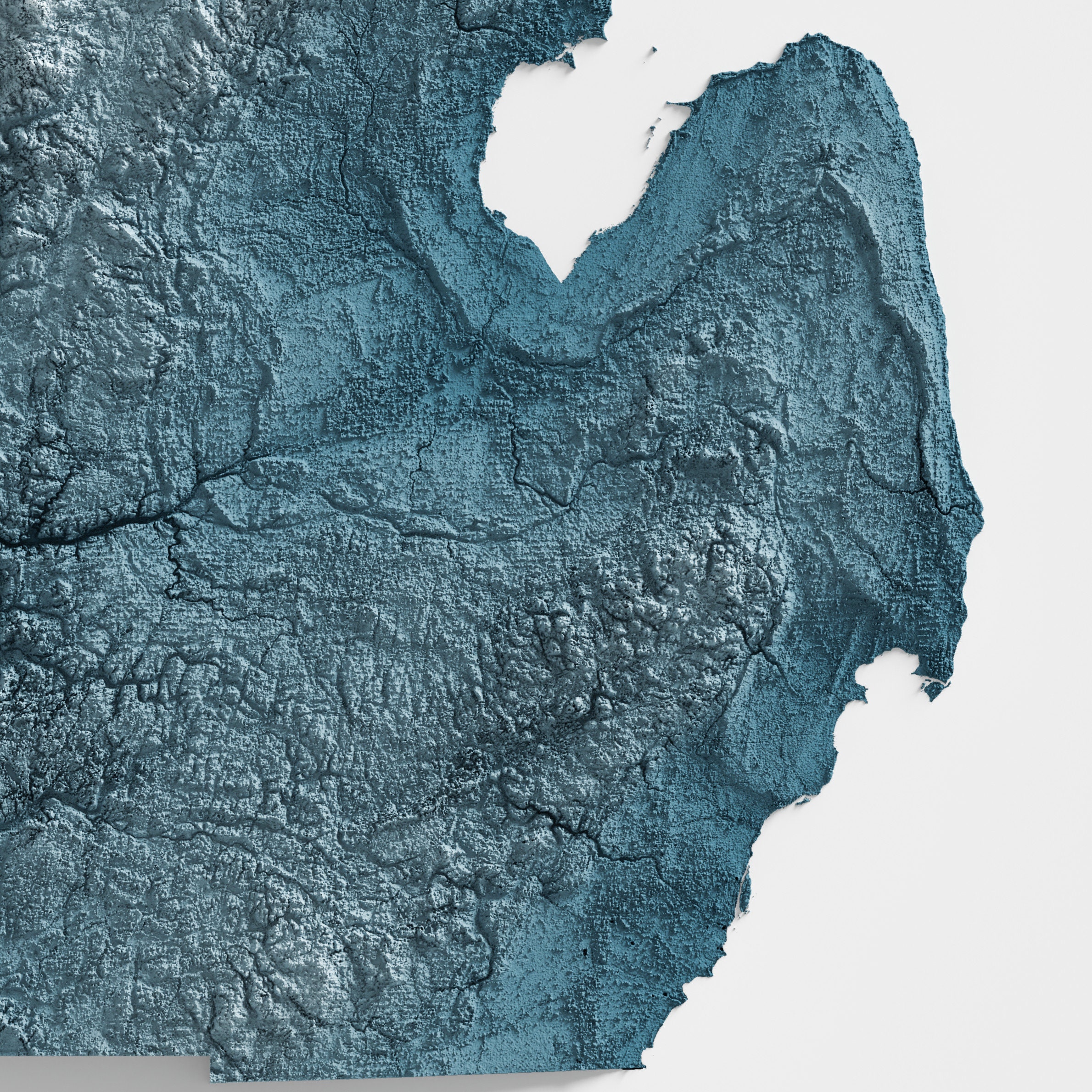 Michigan Shaded Relief Map Natural Topography - Etsy