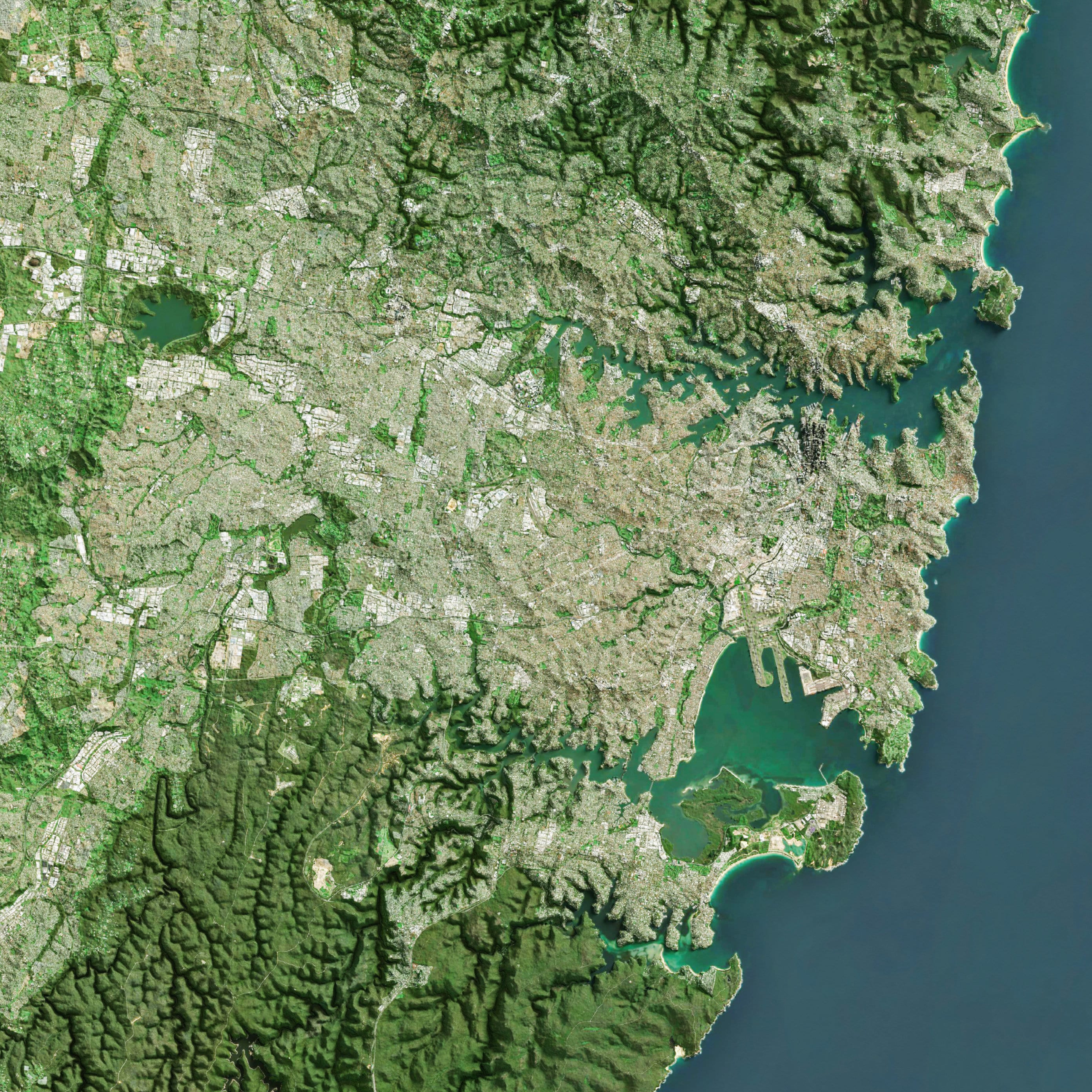 Sydney Australia Shaded Relief Map Imagery - Etsy Australia
