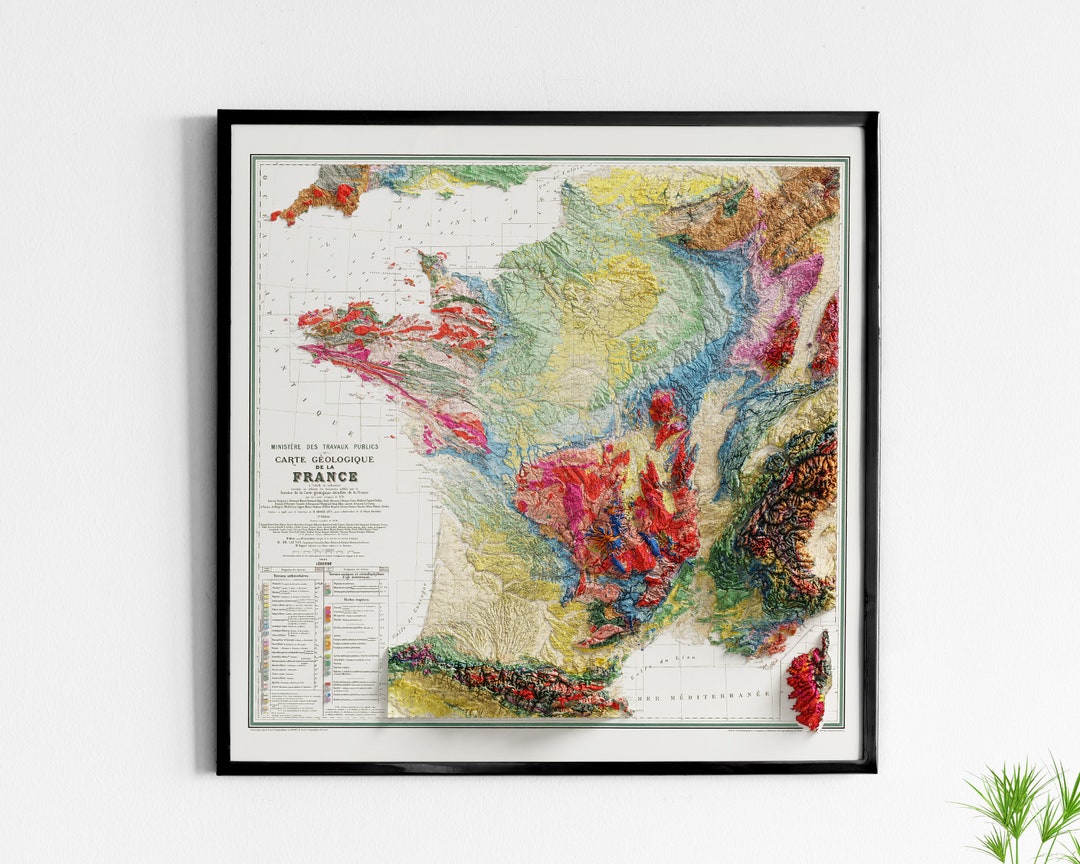 Carte Géologique De La France France Geological Map - Etsy