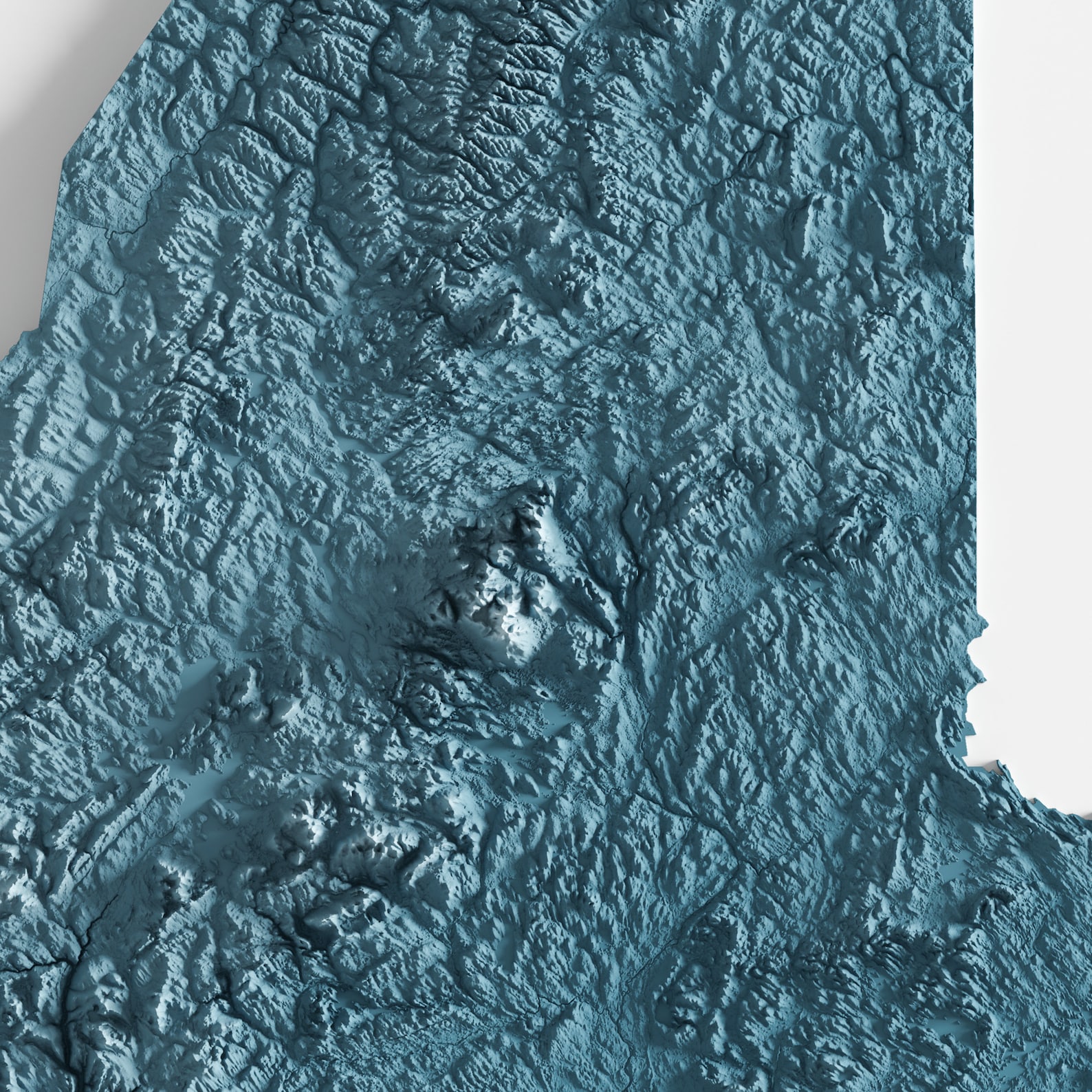 New England States Shaded Relief Map Natural Topography - Etsy