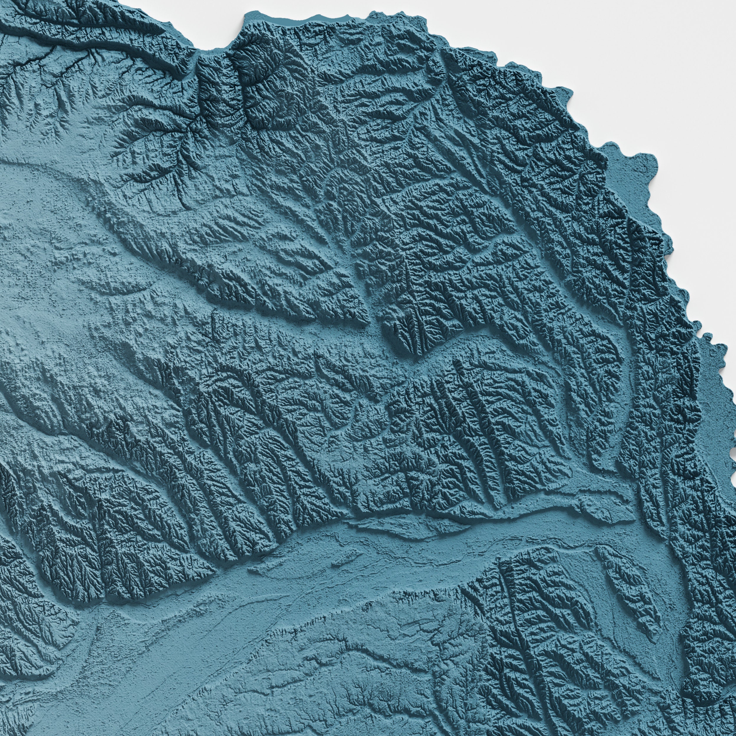 Nebraska Shaded Relief Map Natural Topography - Etsy