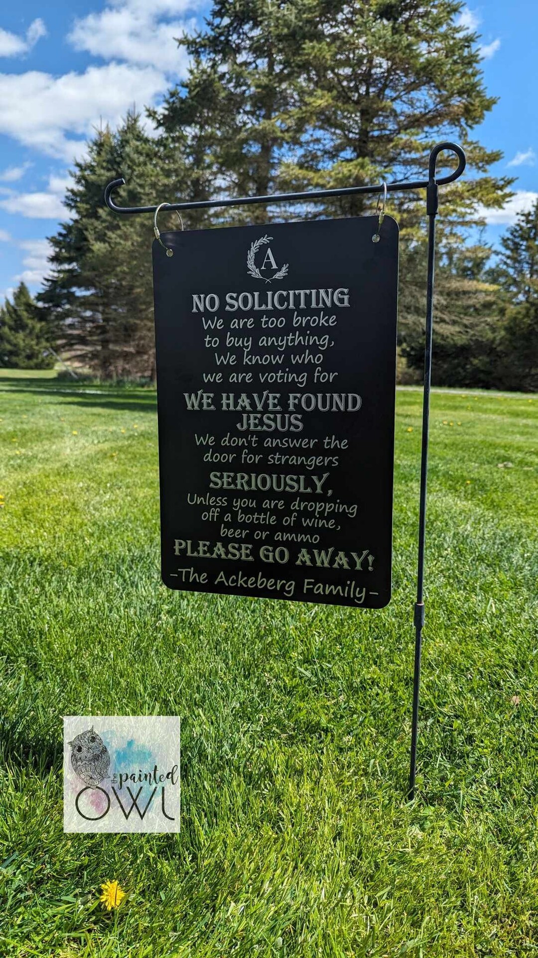 Personalized NO Soliciting Garden Flag, Monogrammed House Flag, Mini ...