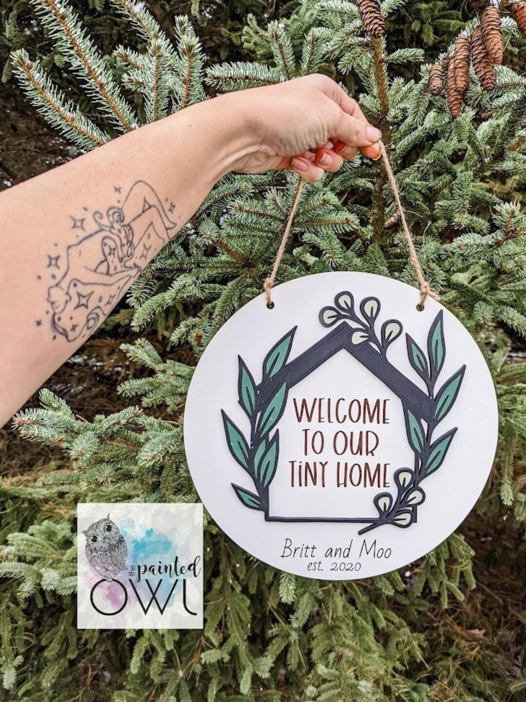 Personalized Tiny Home Sign/ Tiny House/ Wood Sign/ Door Hanger/ Camper ...