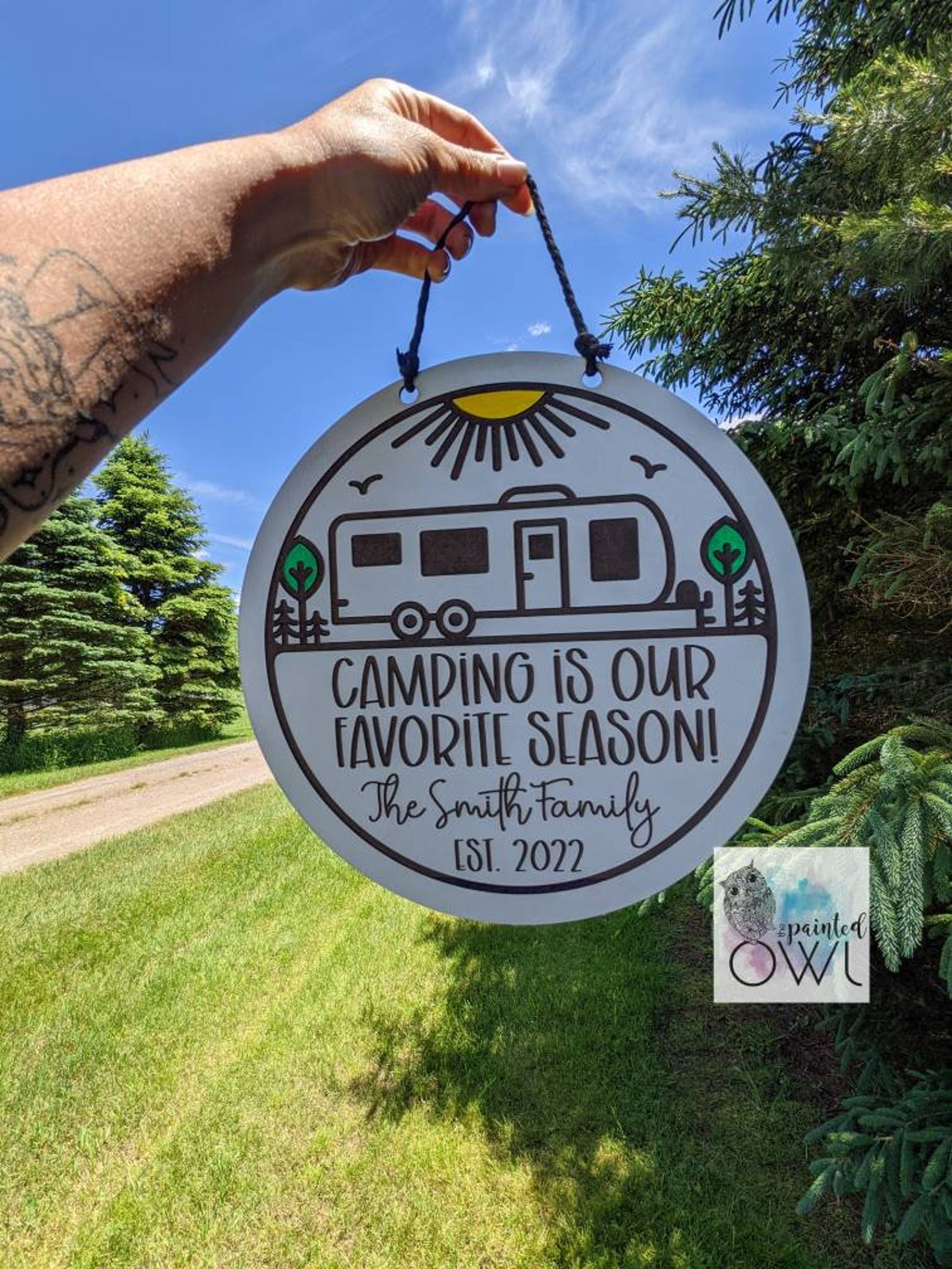 Personalized Travel Trailer Sign Happy Camper Sign Camper - Etsy