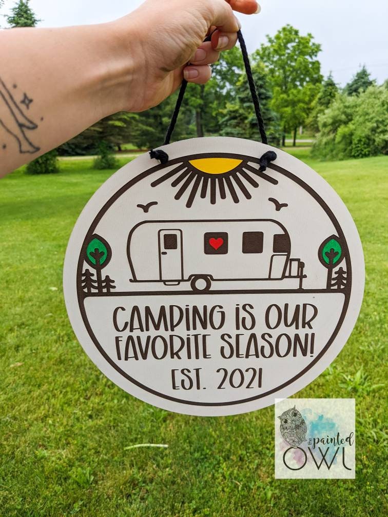 Personalized Travel Trailer Sign Happy Camper Sign Camper - Etsy