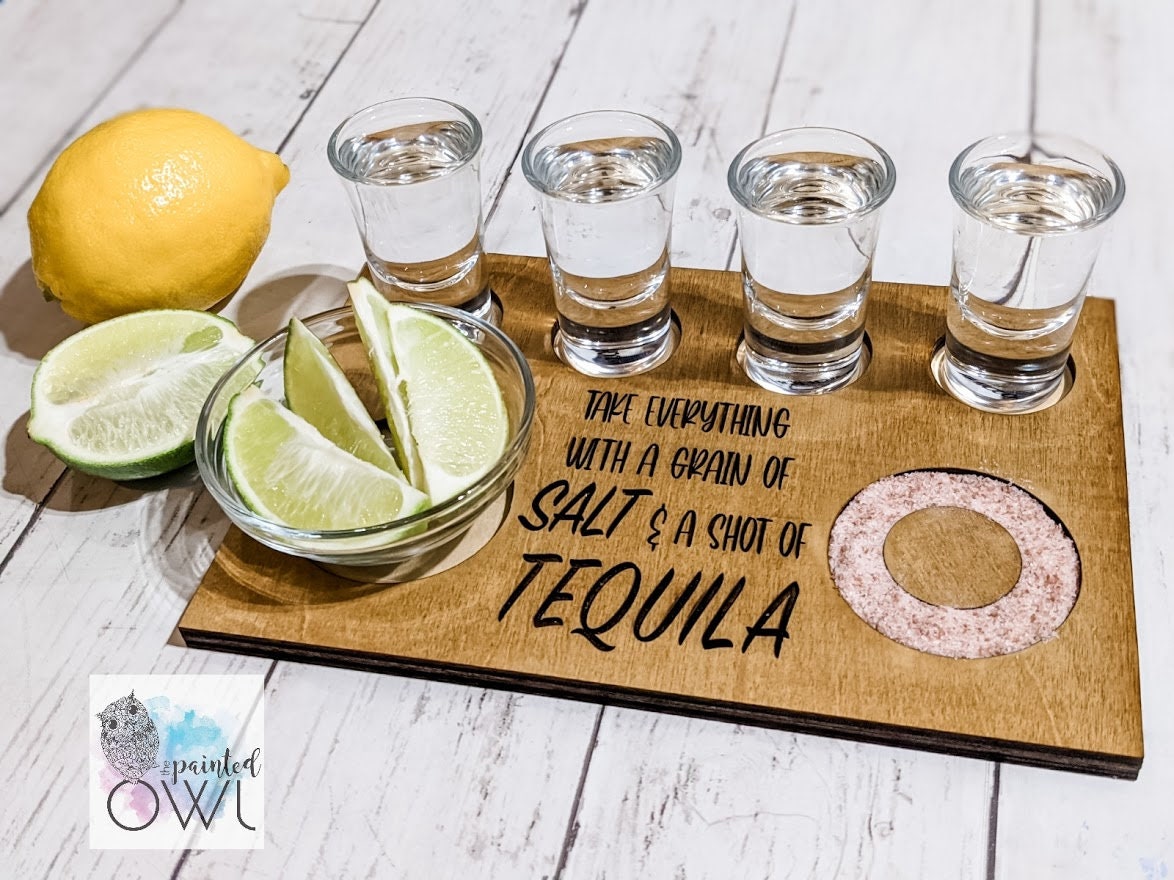 Tequila shot flight tray Tequila shots party gift taco | Etsy