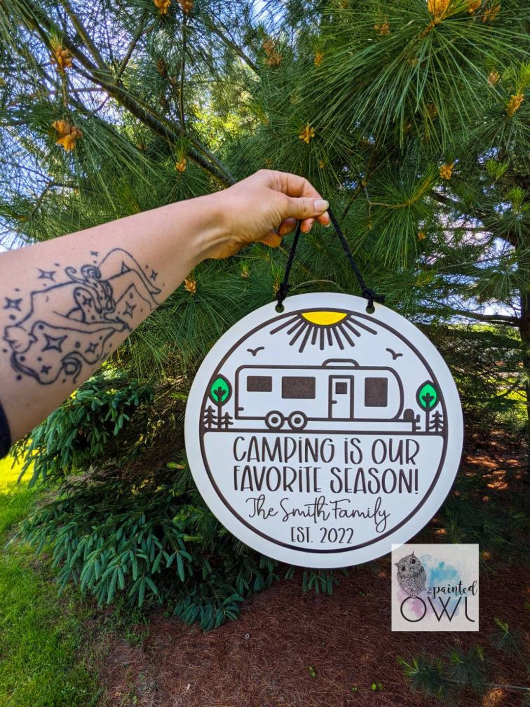 Personalized Travel Trailer Sign, Happy Camper Sign, Camper Sign ...