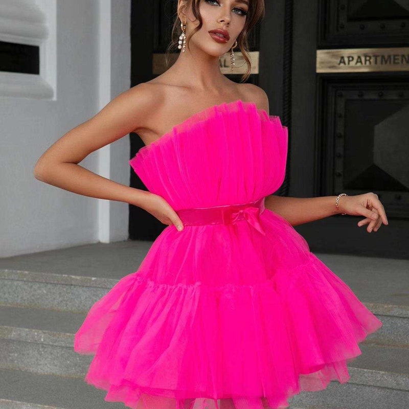 Puffy Pink Short Dresses - Etsy