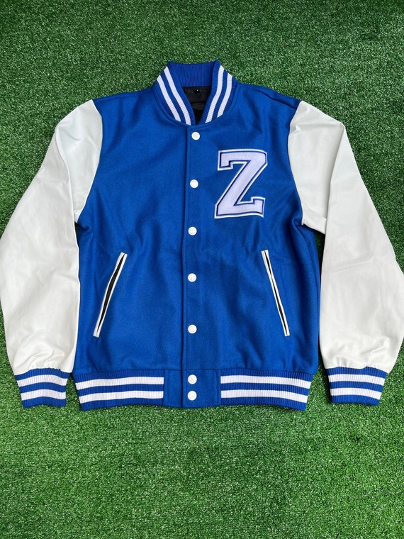 Zeta Inspired Wool Jacket With PU Leather Sleeves | Etsy