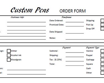 Epoxy Order Form - Etsy