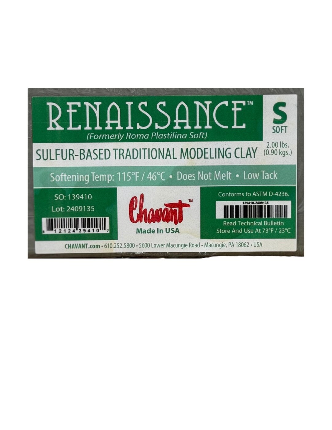 Chavant Renaissance Modeling Clay - Soft - Etsy