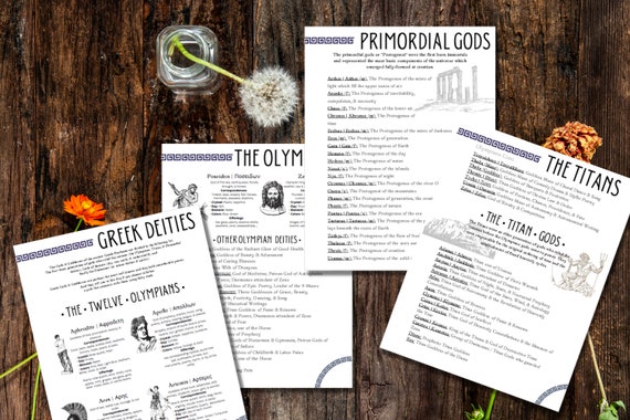Largest Greek Deity & Correspondence List Printable Instant | Etsy
