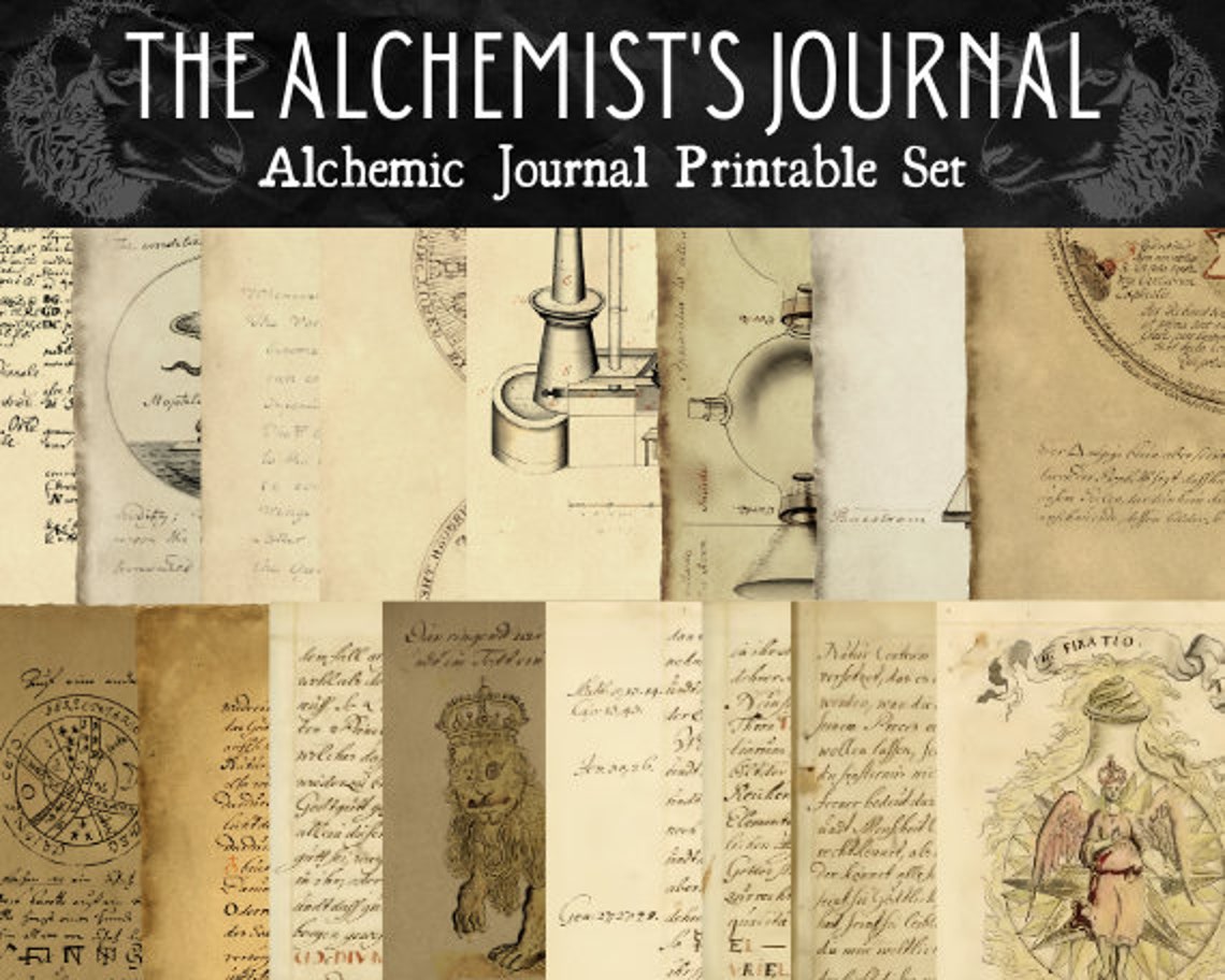 The Alchemist's Journal Printable Paper Set Digital - Etsy UK
