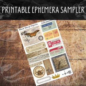 Printable Ephemera Sampler Digital Download Vintage Labels, Pieces ...