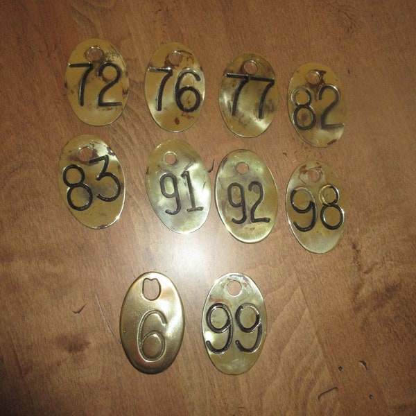Brass Number Tags - Etsy