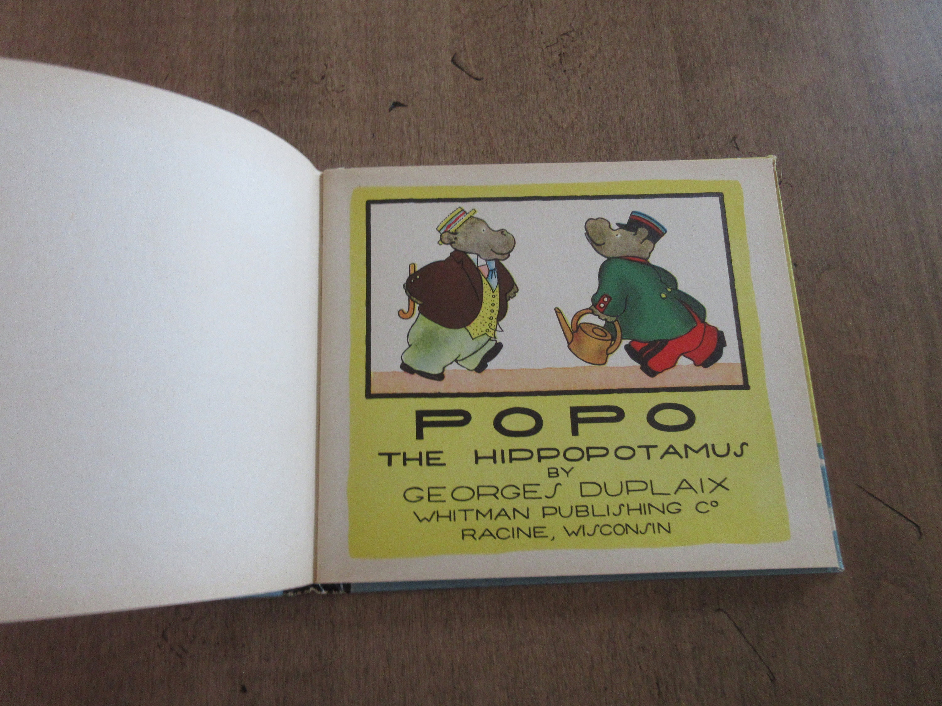 1935 1st Edition POPO the Hippopotamus Book by George | Etsy