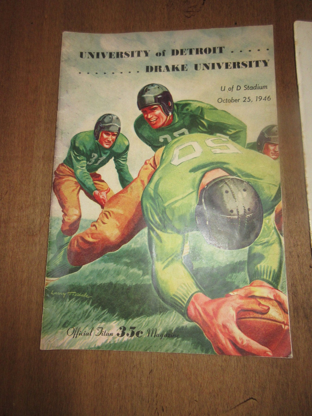 1946 Iowa State Mike Michalske / Drake Vee Green Tie Game 7 7 AND Drake ...
