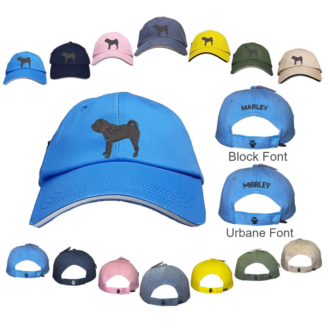 Black Chinese Shar-pei Embroidered Unisex Baseball Caps - 100% Cotton ...