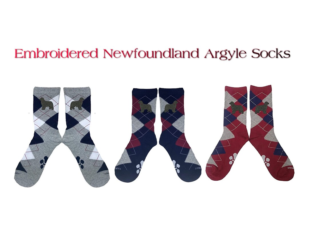 Embroidered Newfoundland Unisex Argyle Socks - Comfortable and ...