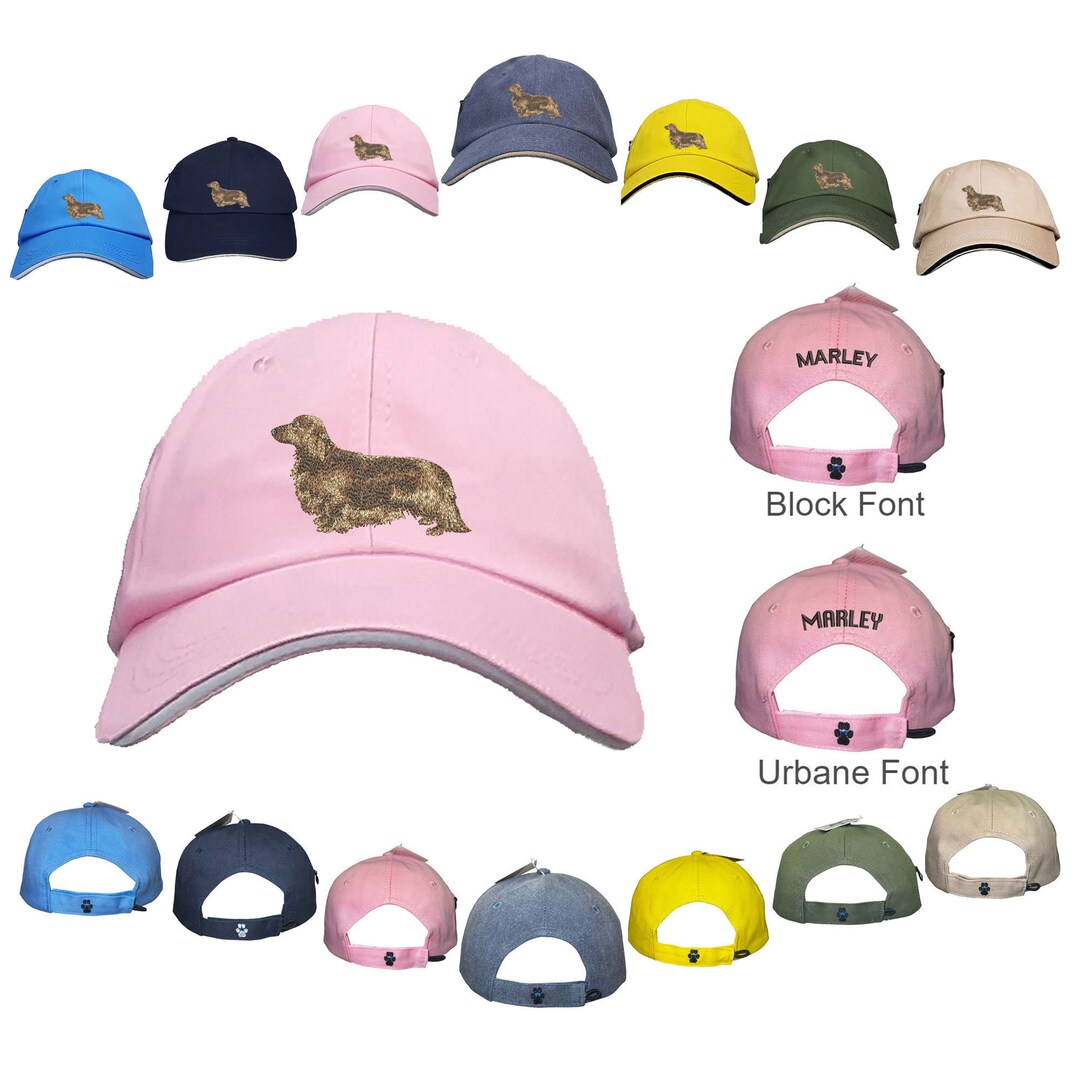 Long Haired Dachshund Embroidered Unisex Baseball Caps - 100% Cotton ...