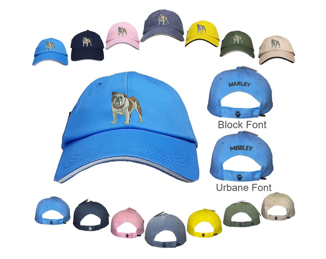 Custom Hat Bulldog Embroidered Unisex Baseball Caps - 100% Cotton Twill ...