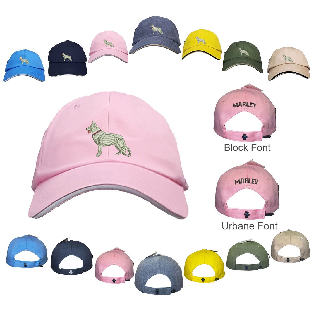 White German Shepherd Embroidered Unisex Baseball Caps - 100% Cotton ...