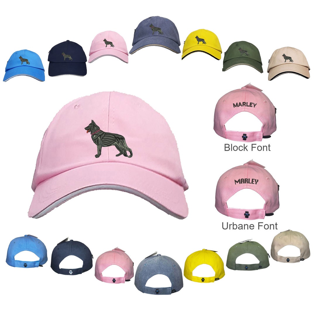 Black German Shepherd Embroidered Unisex Baseball Caps - 100% Cotton ...