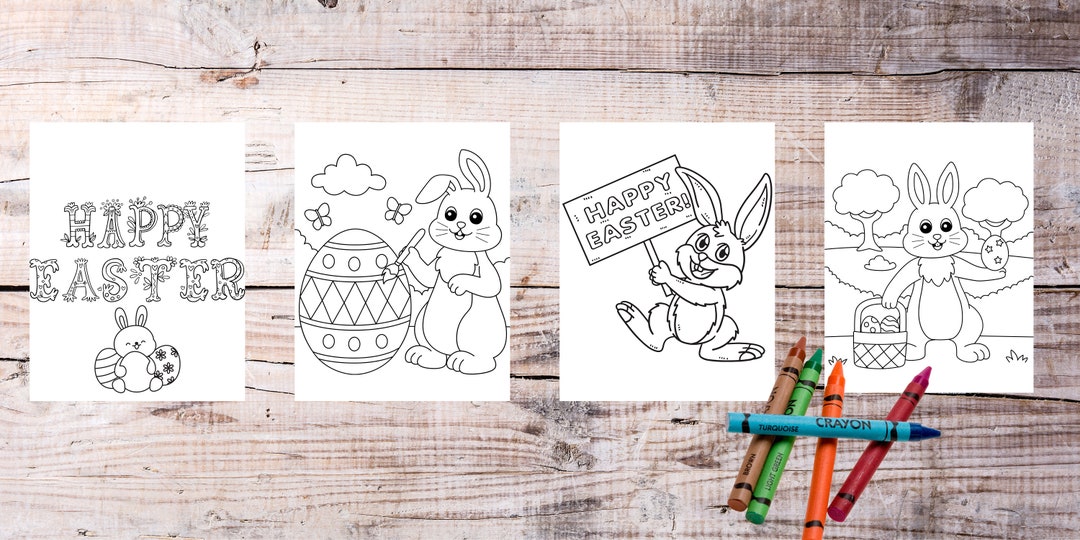 EASTER COLORING PAGES for Ages 2-10 - Etsy