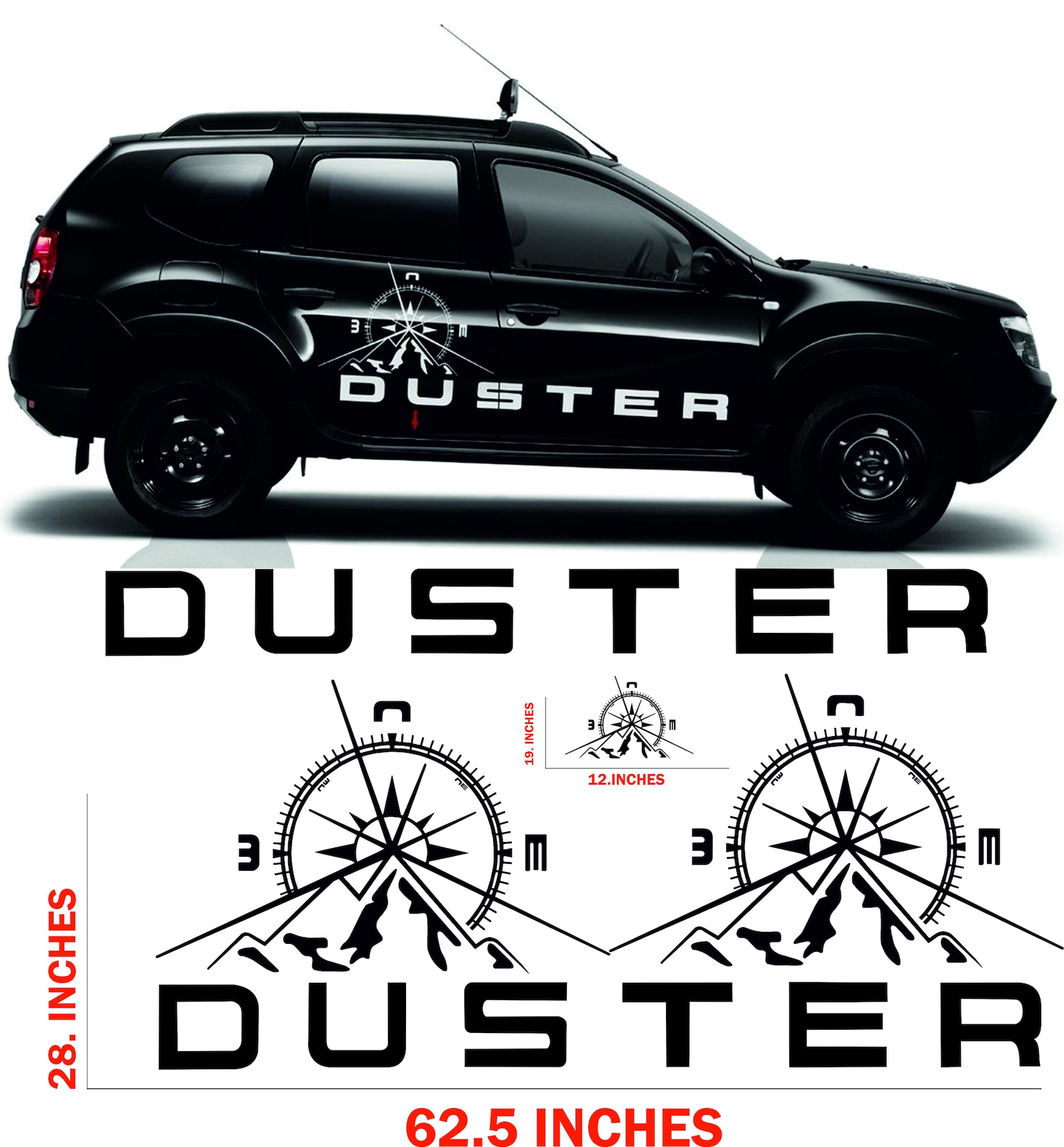 DACIA DUSTER DESTINATION Sticker Dacia 4x4 decalvinly Set | Etsy