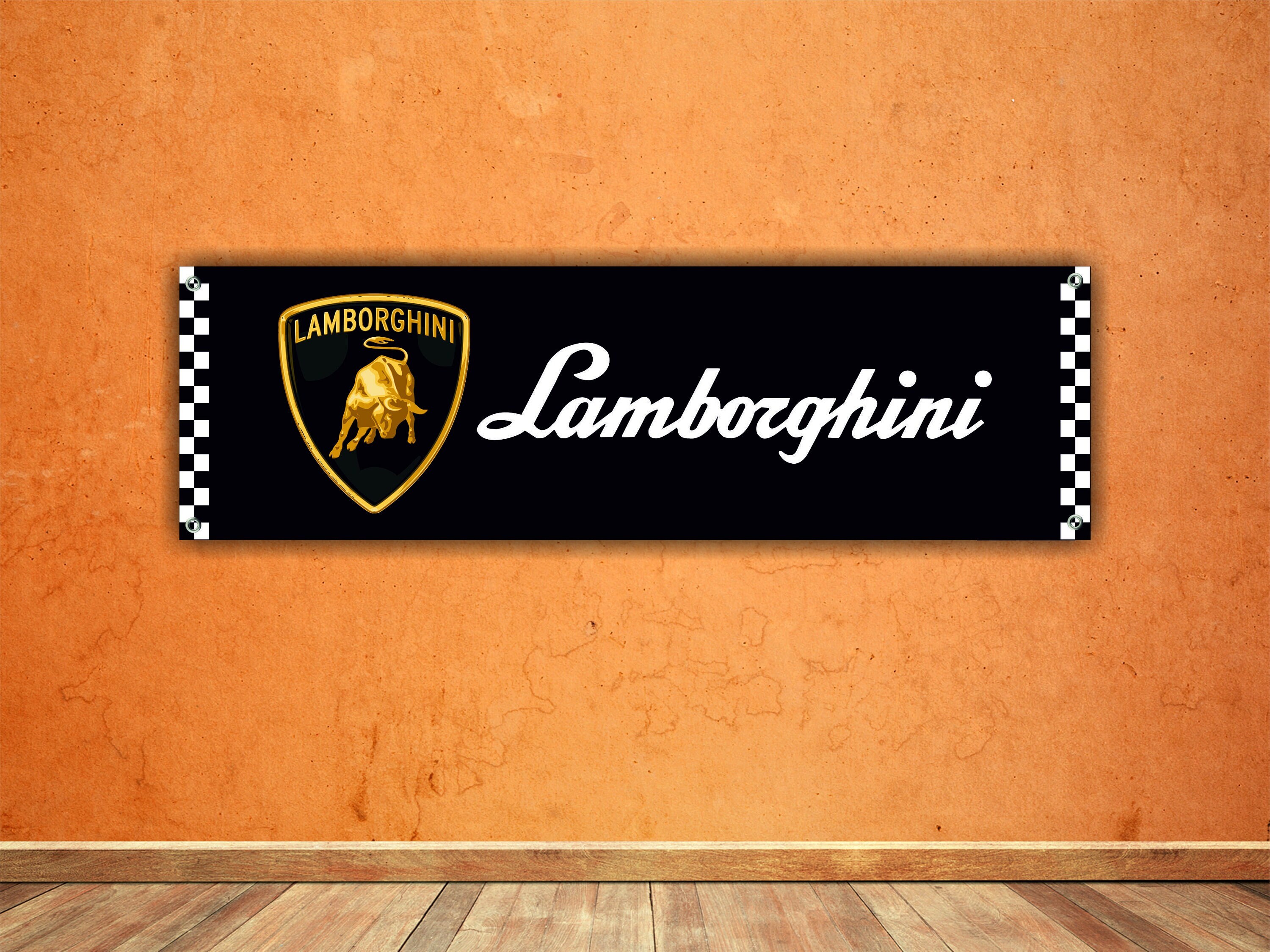 Paper & Party Supplies Decor Premium Lamborghini Logo Vinyl Banner ...