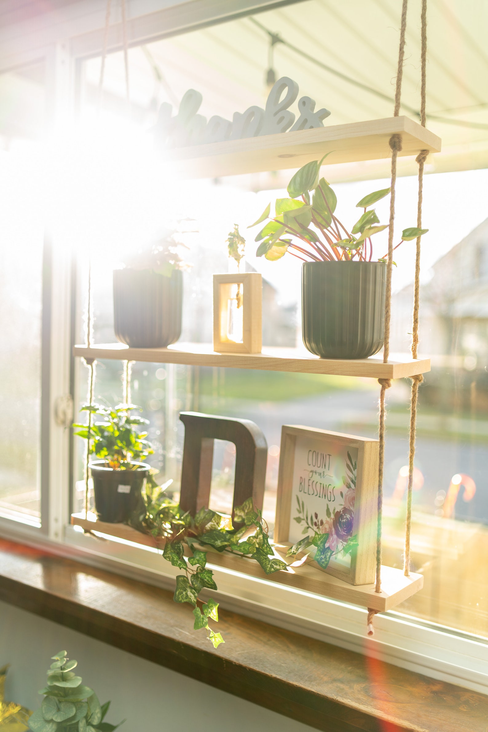 3 Shelf Window Plant Shelf Window Shelf Boho Window - Etsy