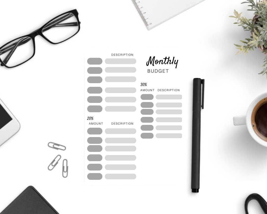Monthly Budget Planner Printable, Financial Journal, Finance Tracker ...