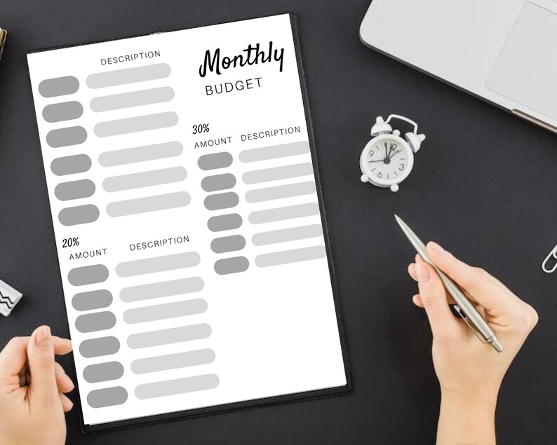 Monthly Budget Planner Printable, Financial Journal, Finance Tracker ...