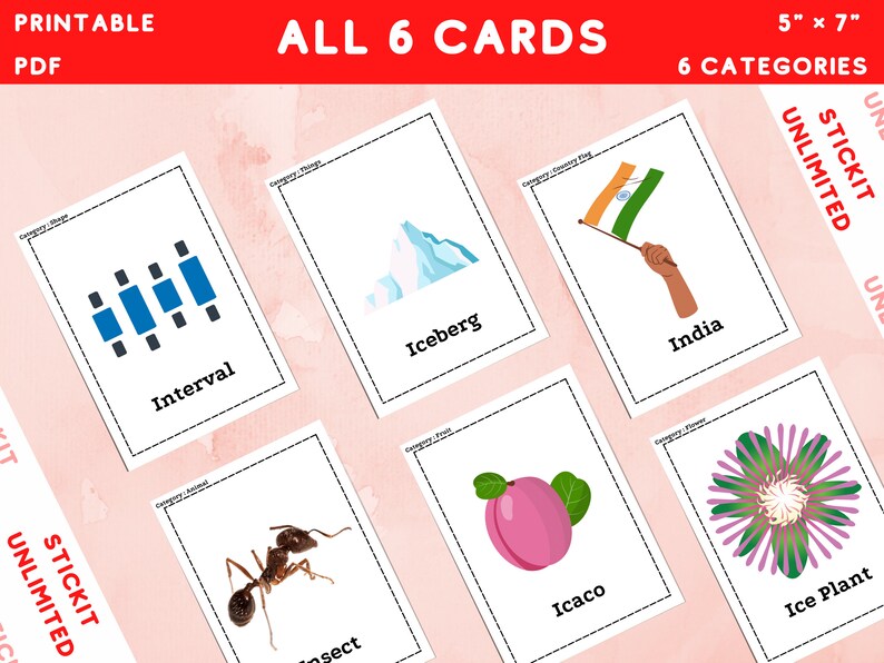 Alphabet "i" Flash Cards - Nomenclature Flashcards, Montessori Cards ...