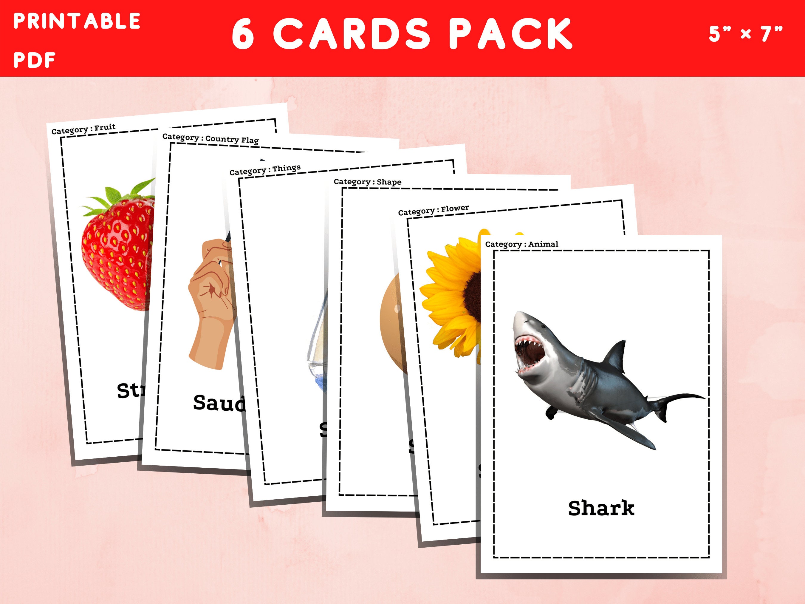 First Letter Flash Cards - Learning Flash Cards Set of 6 - Kids ...