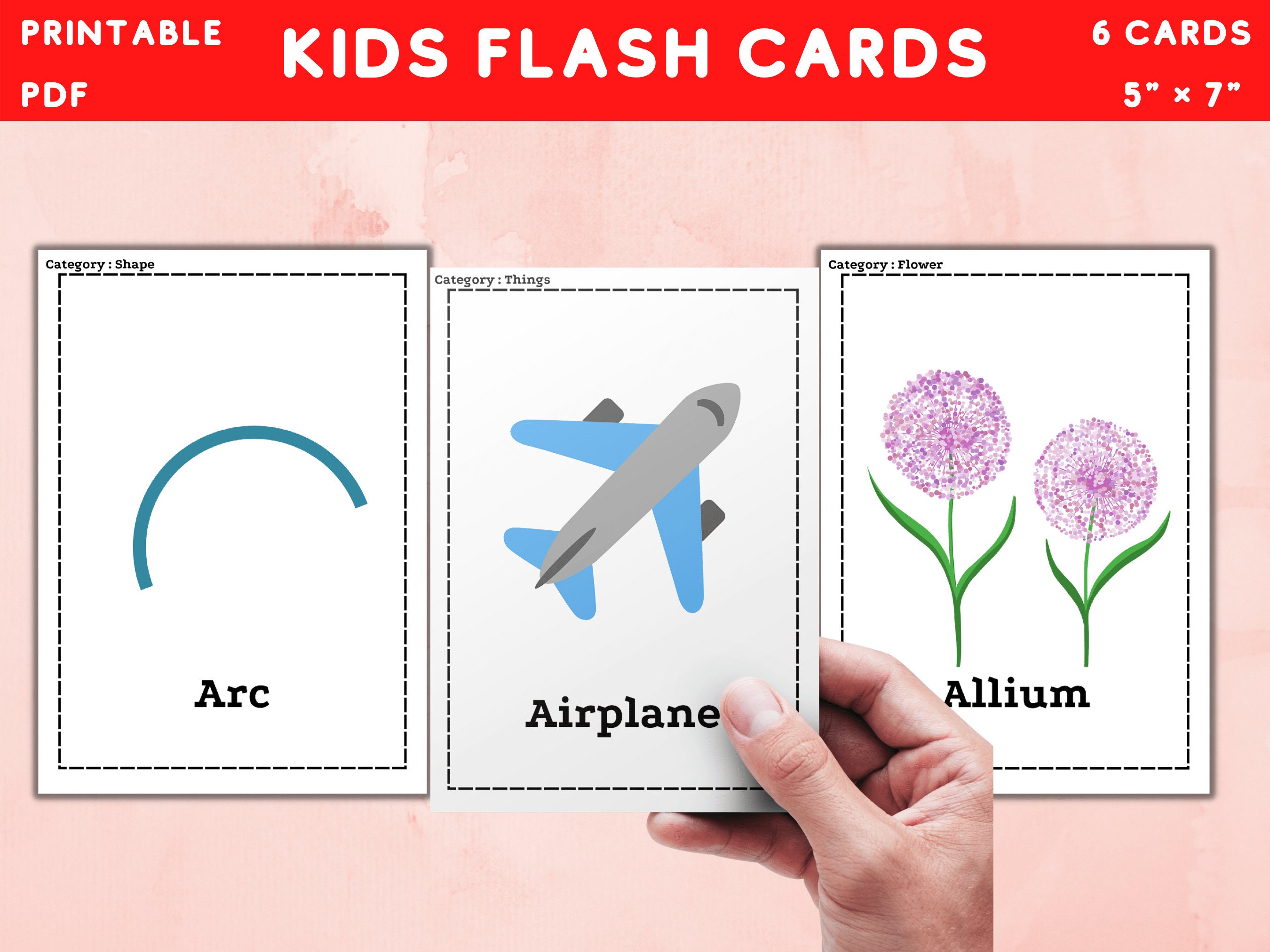 6 Categories Flashcard for Kids - Alphabet Flash Cards - Montessori ...