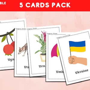 Children Class Poster - Letter U Learning Flash Cards - Kids Classroom ...