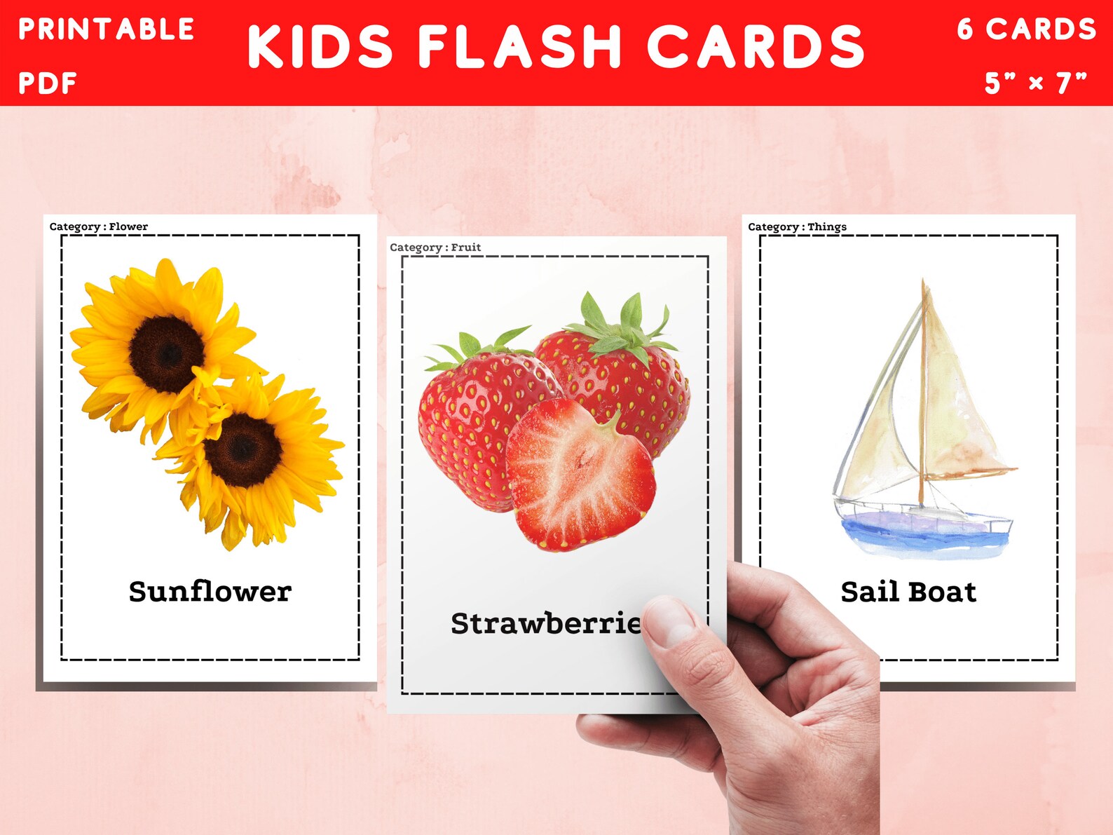 First Letter Flash Cards - Learning Flash Cards Set of 6 - Kids ...