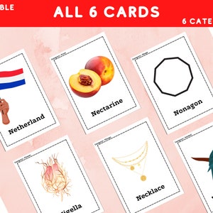 Letter N Flash Cards - Montessori Learning Material - Nomenclature ...